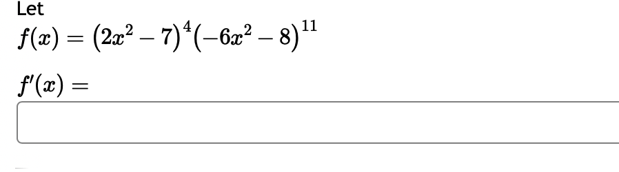 Solved If f(x)=2x−51, find f′(x) and then compute f′(2). Use | Chegg.com