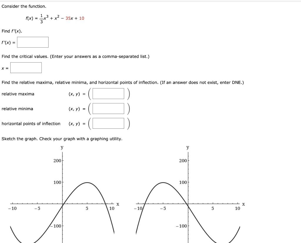 Solved Consider the function. f(x) = 3x3 + x2 + x2 - 35x + | Chegg.com