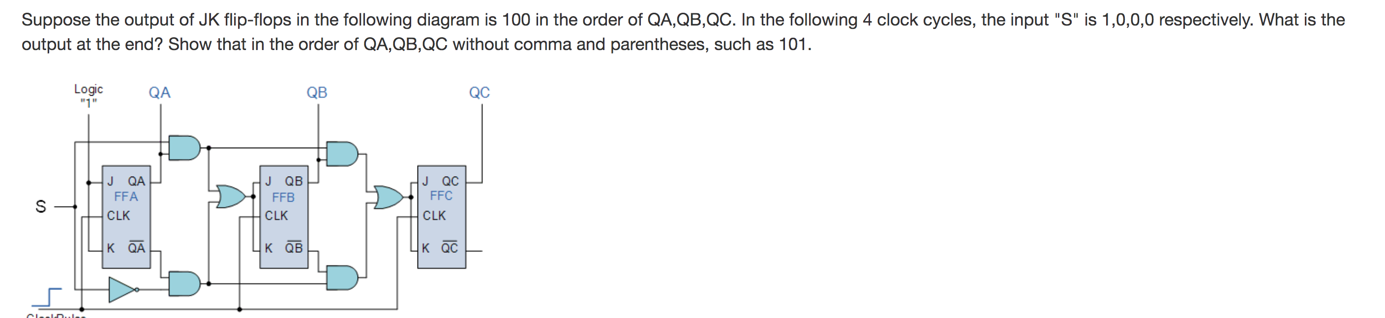 Solved Suppose the output of JK flip-flops in the following | Chegg.com