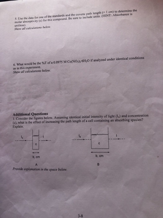 Solved 5. Use the data for one of the standards and the | Chegg.com