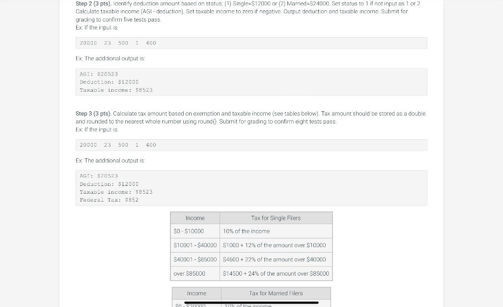 Solved 3.36 LAB*: Program: Income tax form Program | Chegg.com