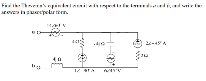 Solved Find the Thevenin's equivalent circuit with respect | Chegg.com