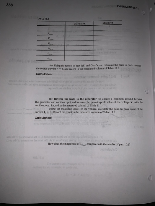 Solved Course and Section cto EXPERIMENT ac series-Parallel | Chegg.com