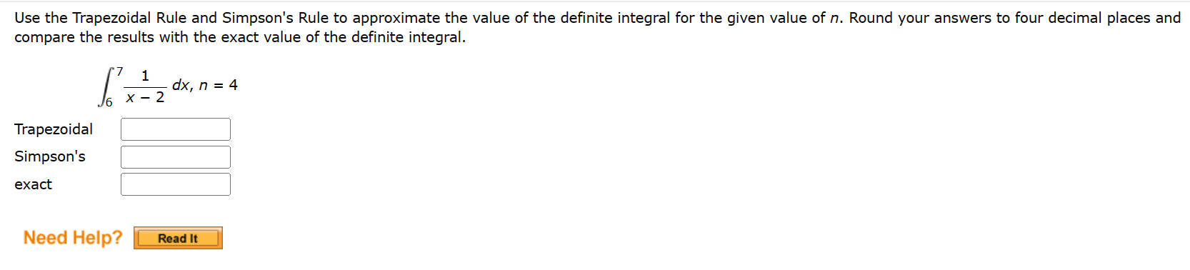 Solved Use the Trapezoidal Rule and Simpson's Rule to | Chegg.com