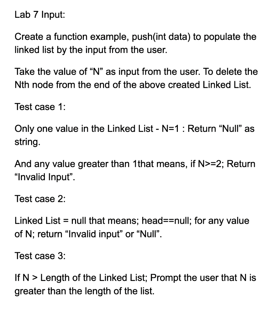 Solved a [100 points] Create a Linked List data structure by | Chegg.com