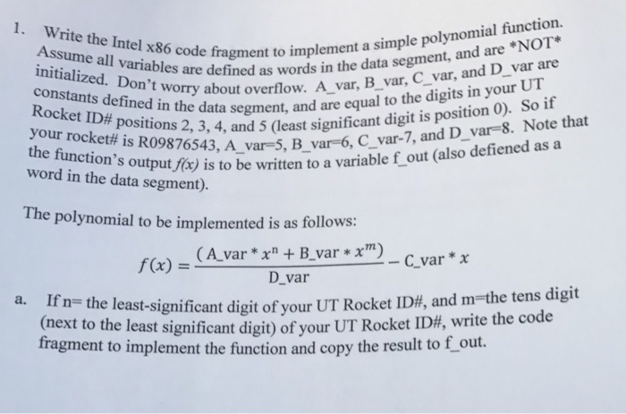 Solved Write the Intel x86 code fragment to implem Assume | Chegg.com Solved Write the Intel x86 code fragment to implem Assume | Chegg.com