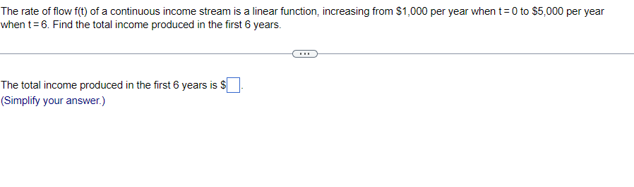 Solved The rate of flow f(t) of a continuous income stream | Chegg.com