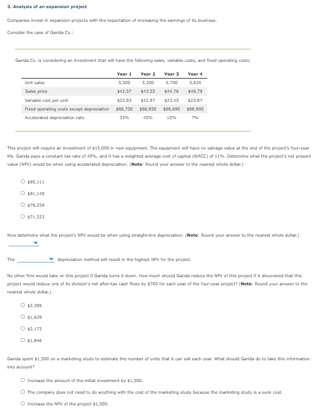 Solved 3. Analysis of an expansion project Companies invest | Chegg.com