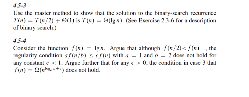 Solved Use the master method to show that the solution to | Chegg.com