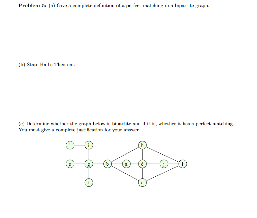 Solved Problem 5: (a) Give a complete definition of a | Chegg.com
