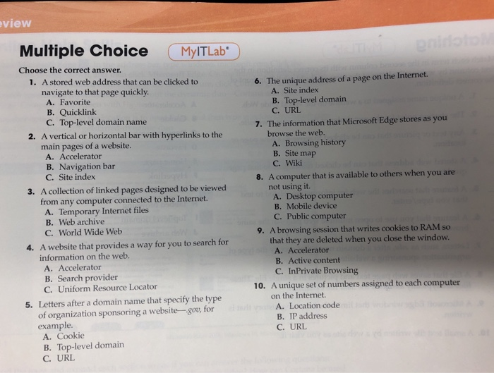 Solved view Multiple Choice MyITLab Choose the correct | Chegg.com