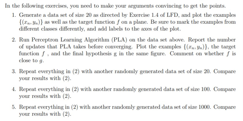In the following exercises, you need to make your | Chegg.com