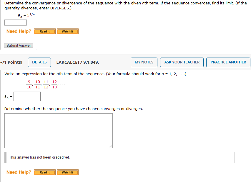 Solved Determine The Convergence Or Divergence Of The 
