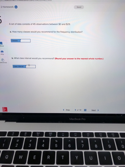 Solved 2 Homework A set of data consists of 45 observations | Chegg.com