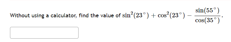 Solved Without using a calculator, find the value of | Chegg.com