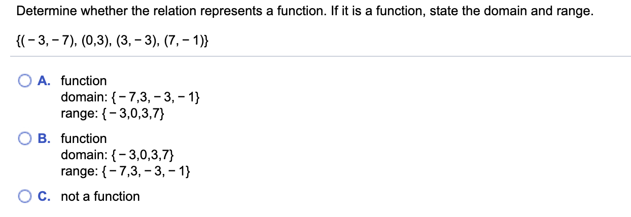 Solved Determine whether the relation represents a function. | Chegg.com