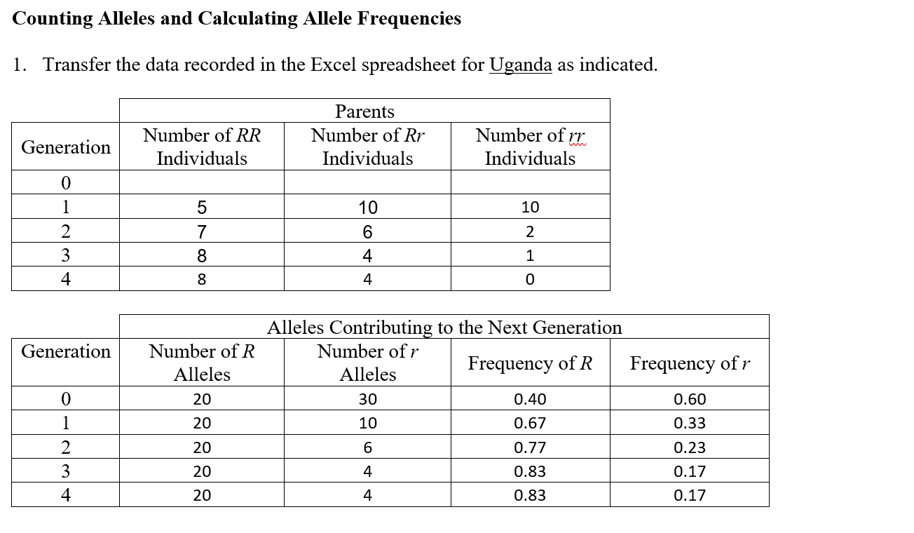 Counting Alleles and Calculating Allele Frequencies | Chegg.com