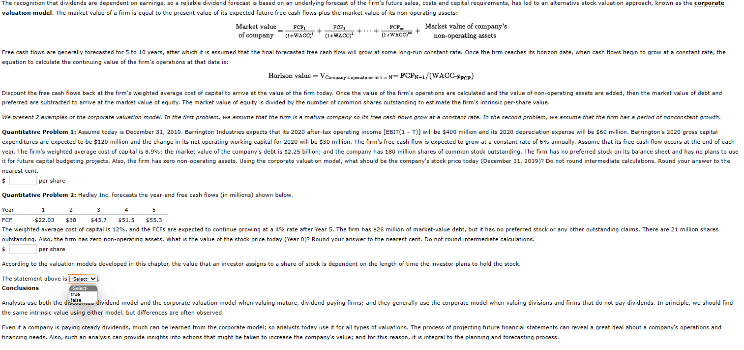 Solved Make sure to answer PER SHARE for both please, as | Chegg.com