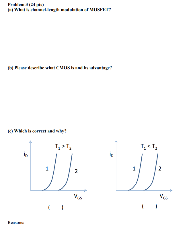 Solved Problem 3 (24 pts) (a) What is channel-length | Chegg.com