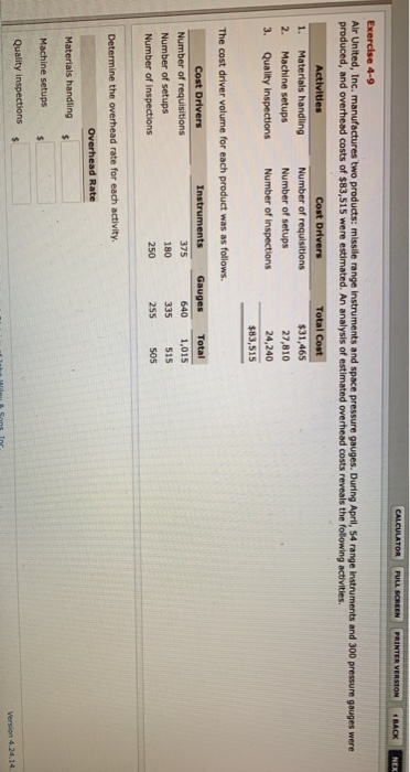 Solved CALCULATOR FULL SCREEN PRINTER VERSTON BACK NEX | Chegg.com