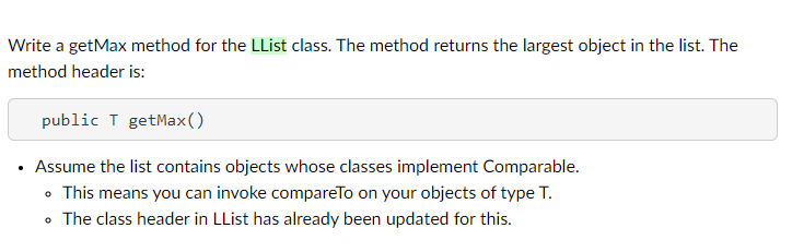 Solved Help in JAVA please public class LList