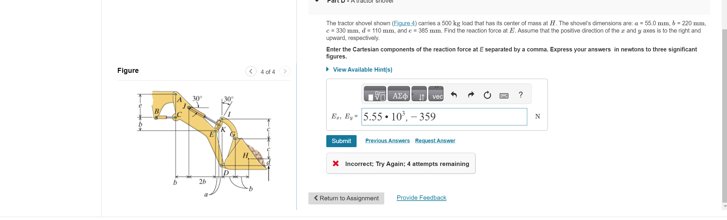 Solved The tractor shovel shown (Figure 4) ﻿carries a 500kg | Chegg.com