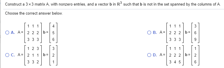 Solved Construct a 3 x3 matrix A, with nonzero entries, and | Chegg.com