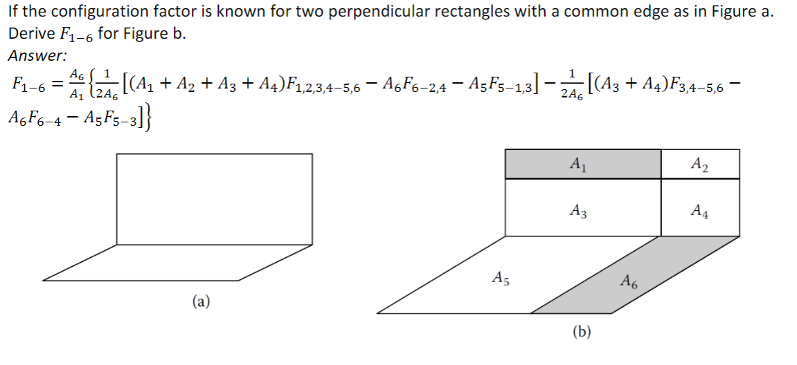 If the configuration factor is known for two | Chegg.com