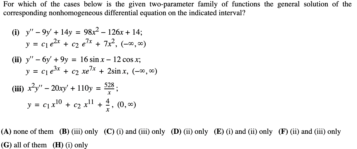 Solved For which of the cases below is the given | Chegg.com