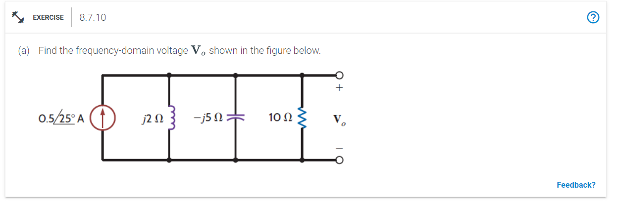 Solved (a) Find the frequency-domain voltage Vo shown in the | Chegg.com