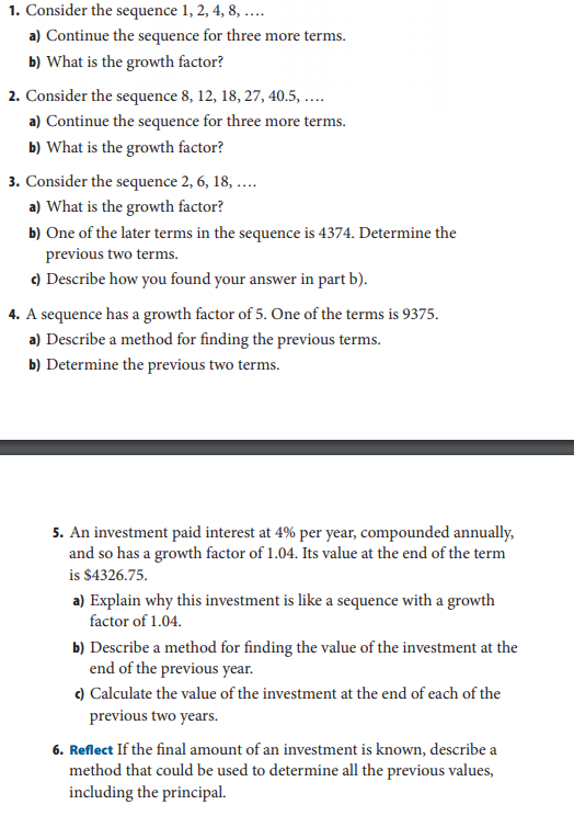 Solved 1. Consider the sequence 1, 2, 4, 8, .... a) Continue | Chegg.com