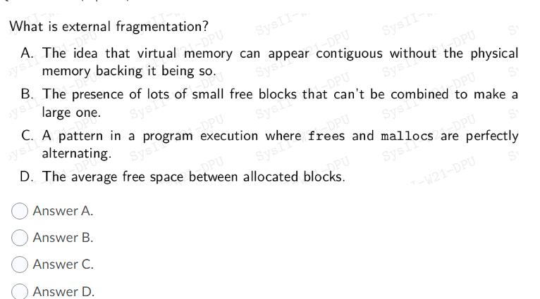 Solved What is external fragmentation? DOUS A. The idea that | Chegg.com