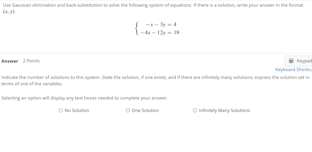 Solved Use Gaussian elimination and back-substitution to | Chegg.com
