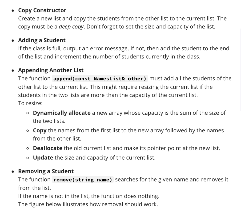 Solved A Nameslist Class Part 1 75 Points Create A Class 