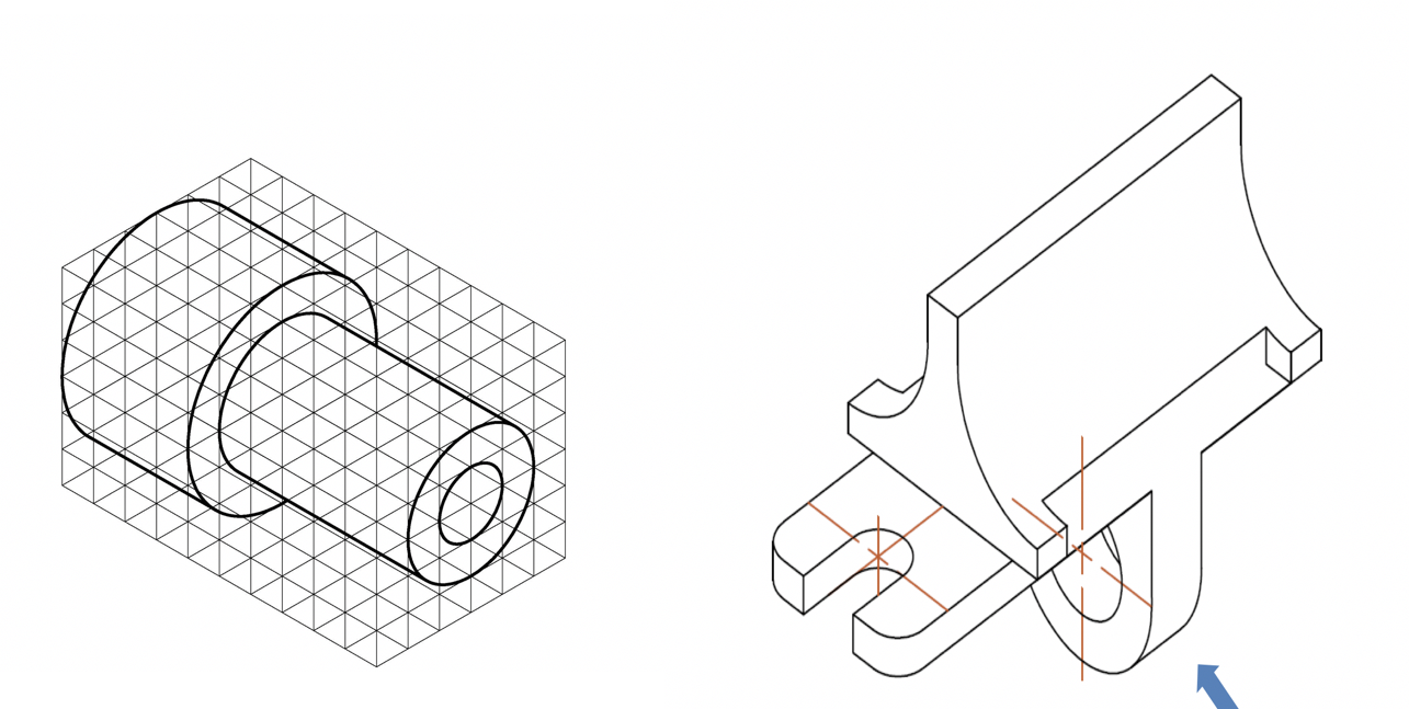 Solved Draw the front, top, and left side orthographic views | Chegg.com