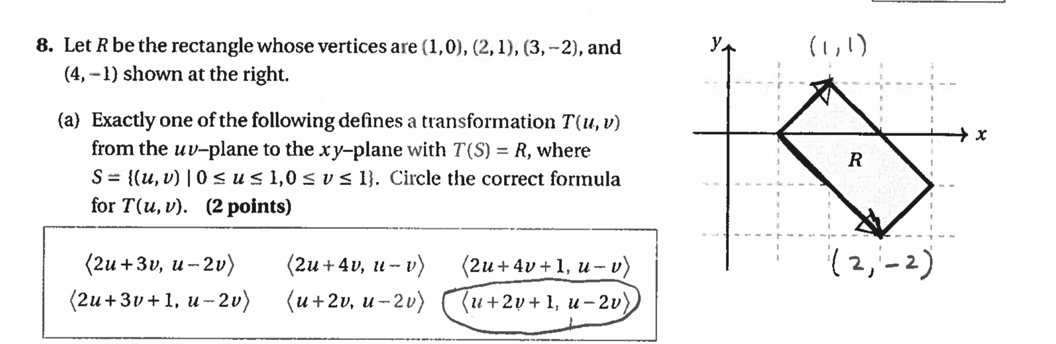 Solved You (1,1) 8. Let R be the rectangle whose vertices | Chegg.com