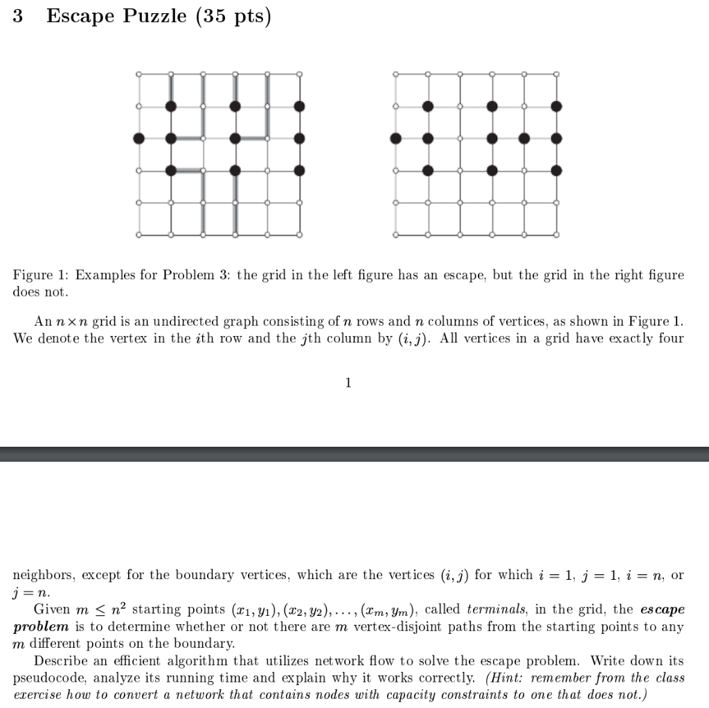 Solved 3 Escape Puzzle (35 pts) Figure 1: Examples for | Chegg.com