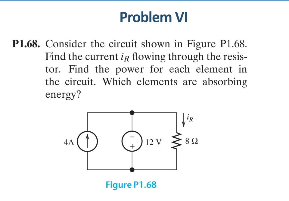 Problem VI P1.68. ﻿Consider the circuit shown in | Chegg.com