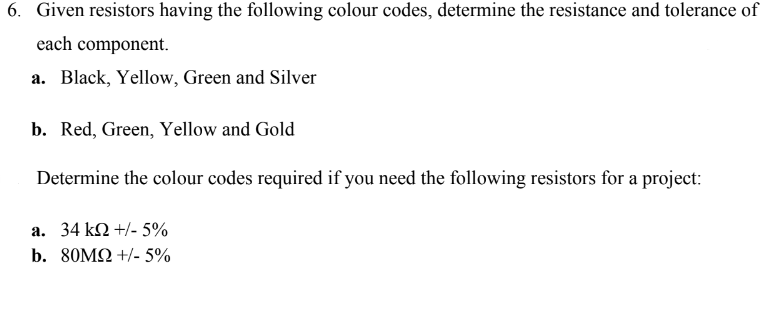 Solved solve the following and show working.Given resistors | Chegg.com
