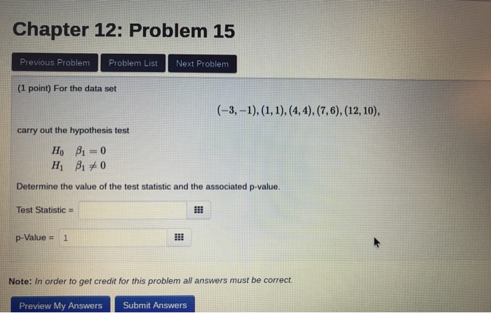 Solved Chapter 12: Problem 15 Previous Problem Problem List | Chegg.com