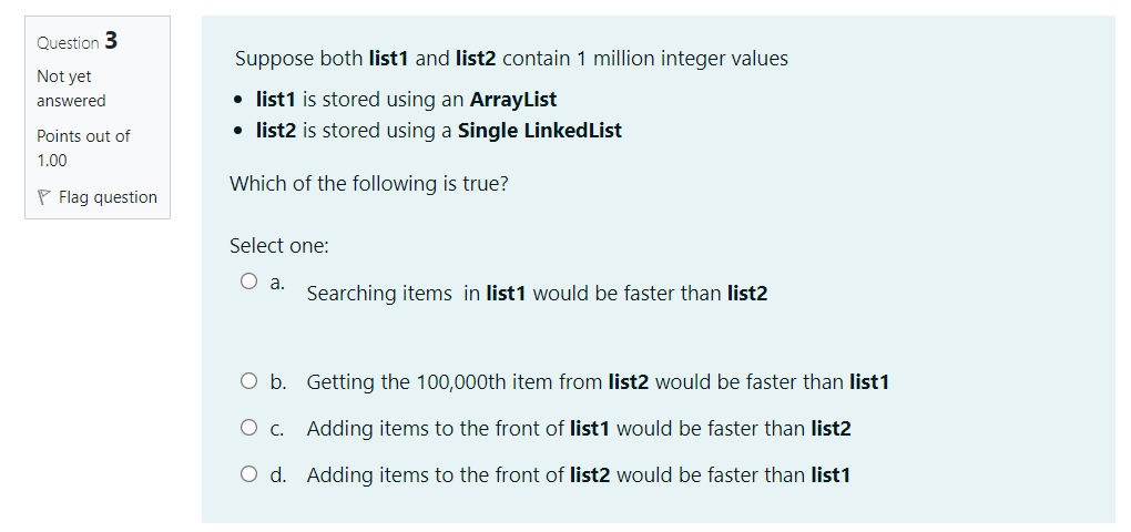 Solved Question 3 Not Yet Answered Suppose Both List1 And 