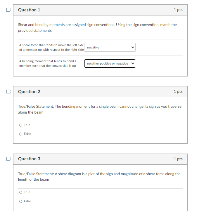 Solved Shear and bending moments are assigned sign | Chegg.com