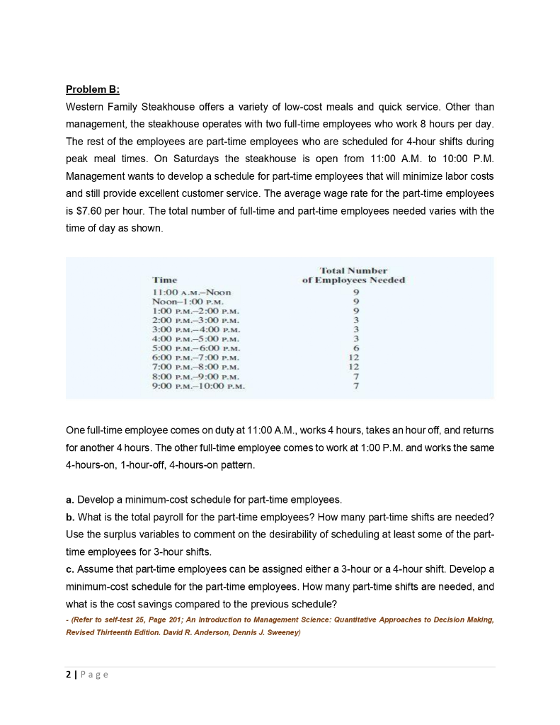 Chapter 4: Linear Programming Applications in | Chegg.com