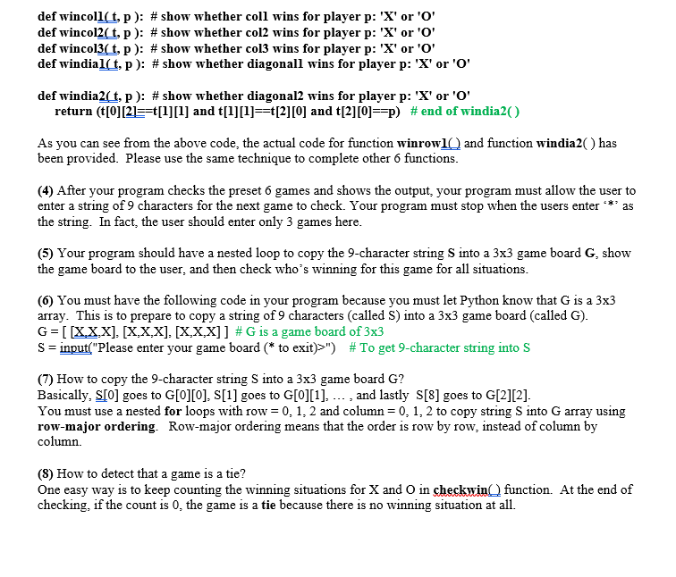 Solved PJ 10 - Tic-Tac-Toe Game Check Please write a Python | Chegg.com