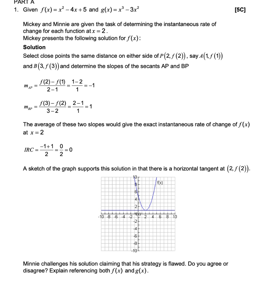 Solved PART A 1. Given f(x)= x2 - 4x +5 and g(x)= x2 – 3x? | Chegg.com