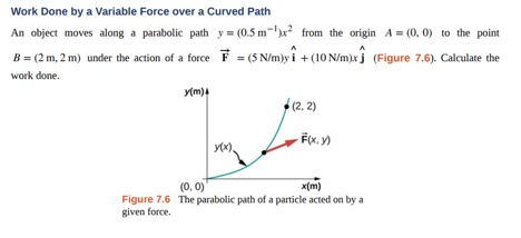 Solved Work Done by a Variable Force over a Curved Path An | Chegg.com