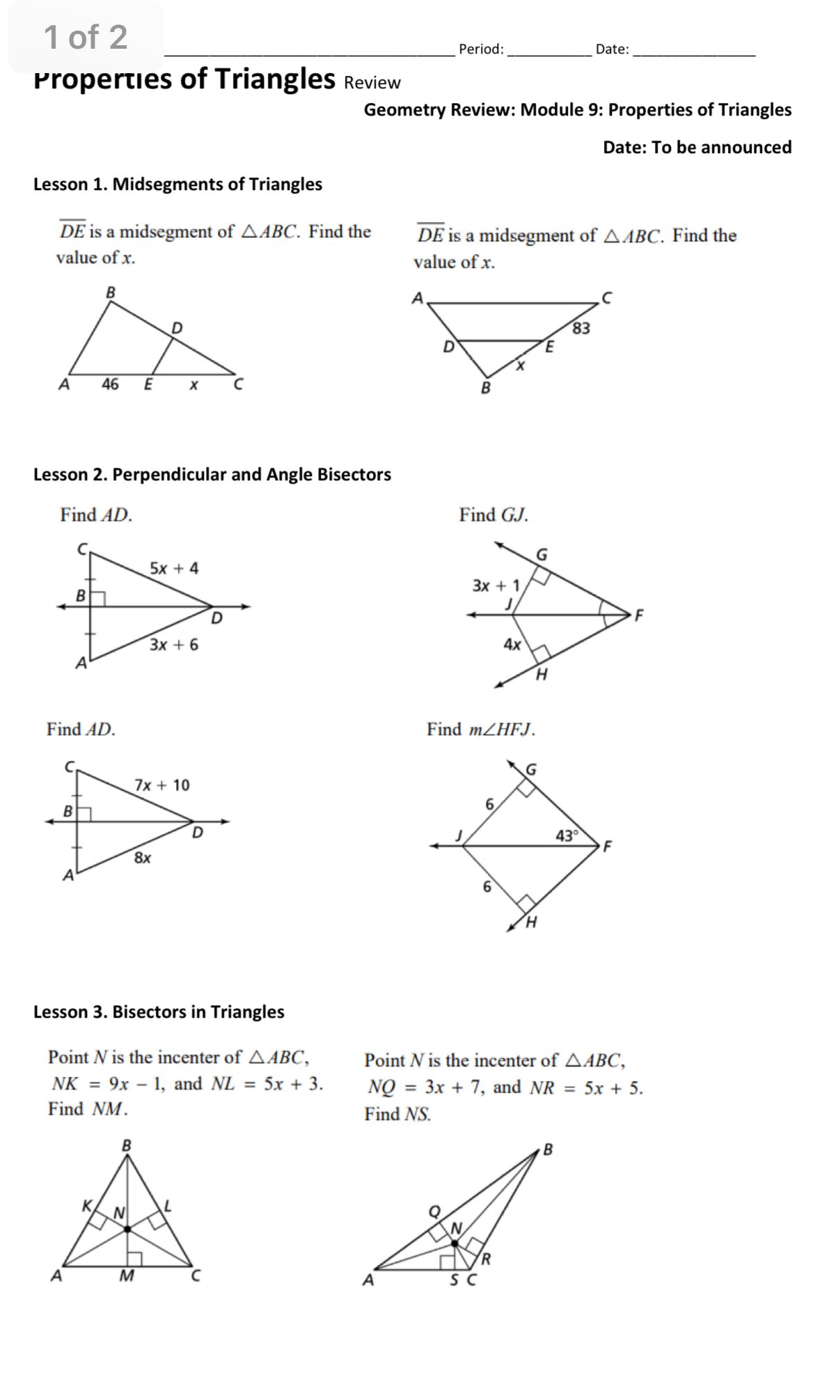 Solved Geometry Review: Module 9: Properties of | Chegg.com