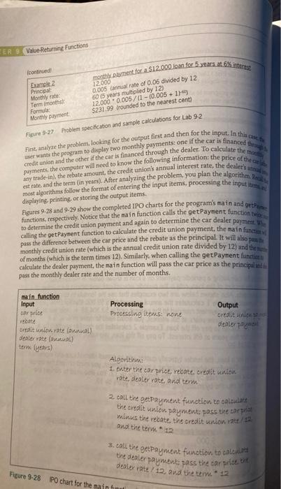 Solved PER 9 Value Returning functions continued monthly | Chegg.com