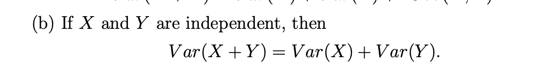 Solved (b) If X and Y are independent, then | Chegg.com