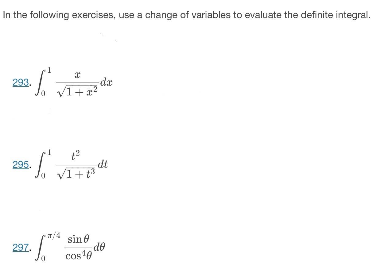 Solved In the following exercises, use a change of variables | Chegg.com